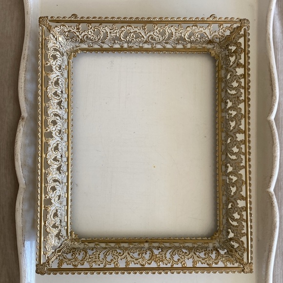 Vintage | Accents | Vintage Gold Metal Filigree Ornate Picture Wall ...